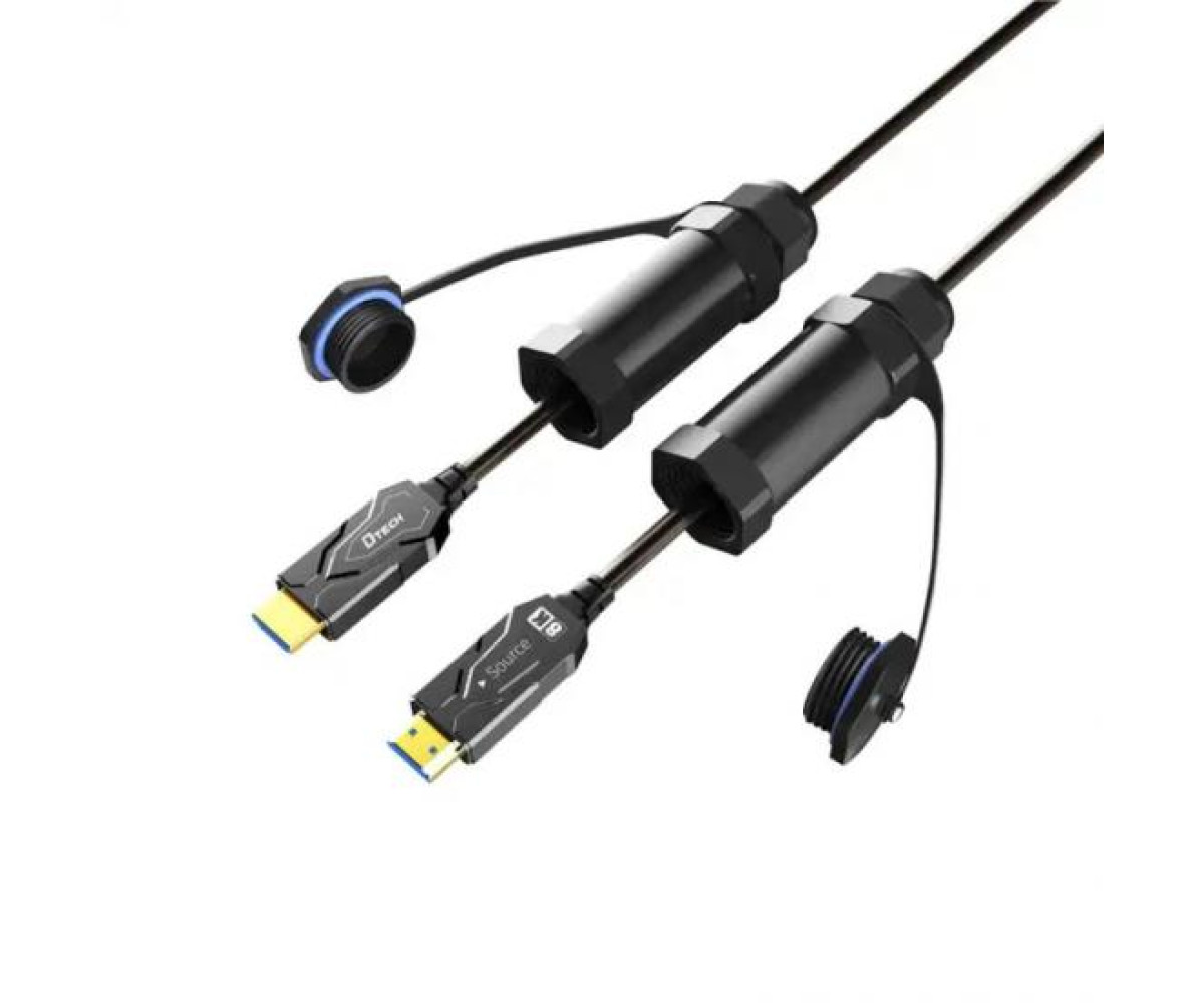 DTECH DT-HF8030KF 8K HDMI ARMORED 30M FIBER OPTIC CABLE WITH WATERPROOF ...